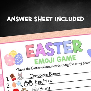Easter Emoji Game, Printable Easter Game, Easter Activity for Kids and ...