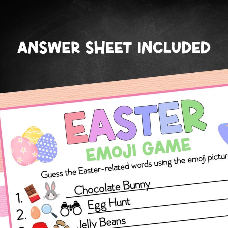 Easter Emoji Game, Printable Easter Game, Easter Activity for Kids and ...
