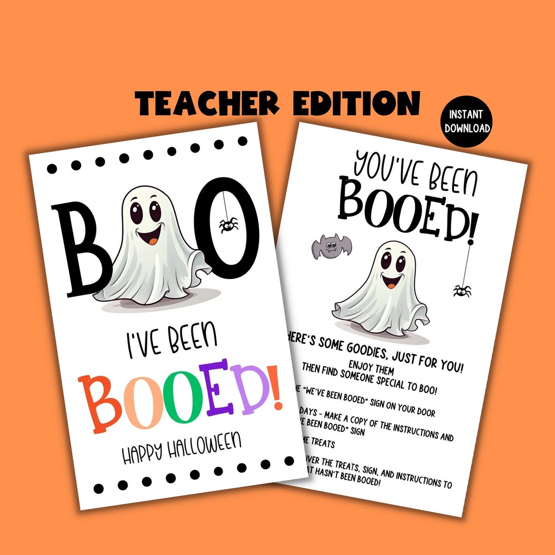 You've Been Booed Game, Printable Booed Game for Teachers, Booed Sign ...