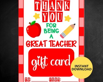 Teacher Appreciation Gift Card Holder, School is Out Gift, Printable ...