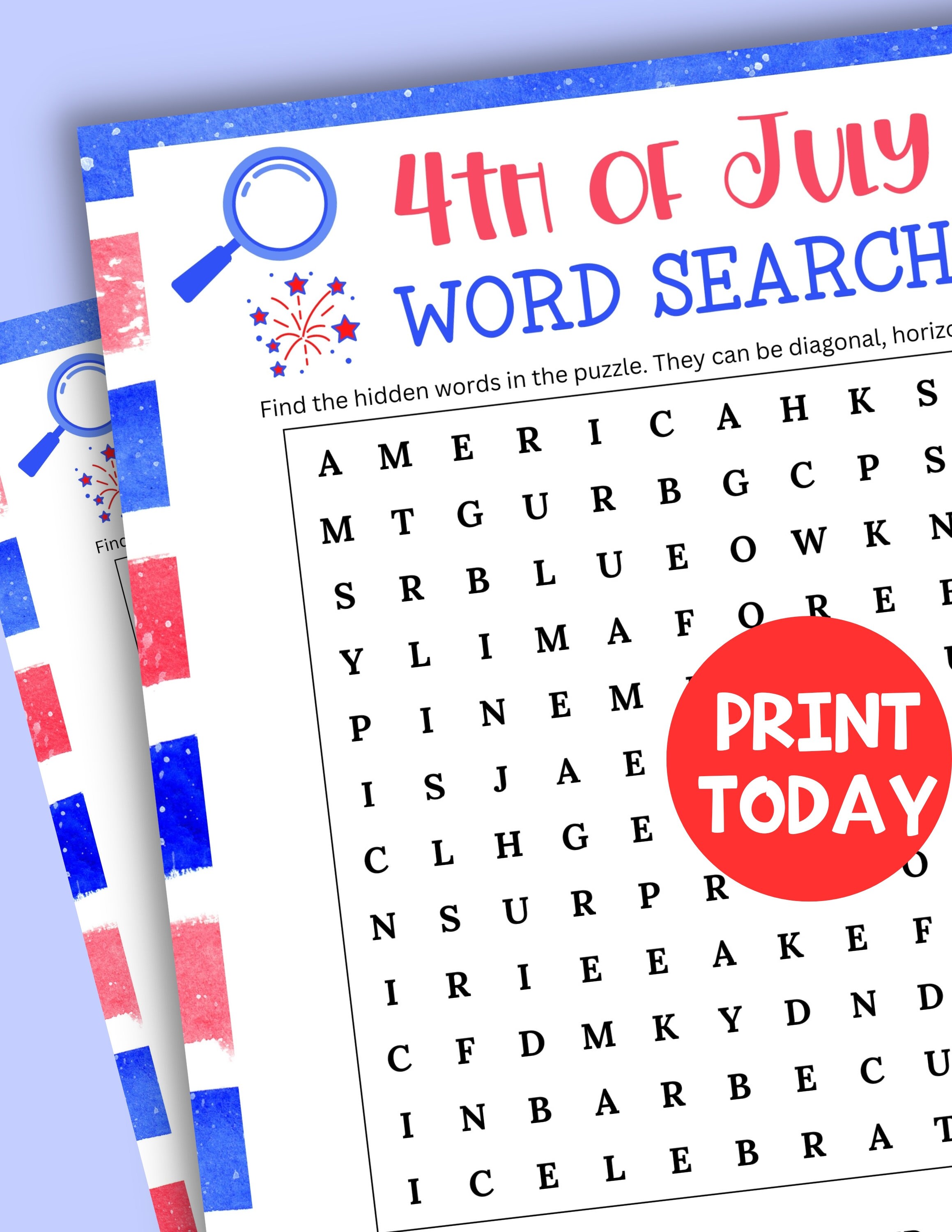 4th of July Game, Printable July 4th Word Search, Independence Day Game ...