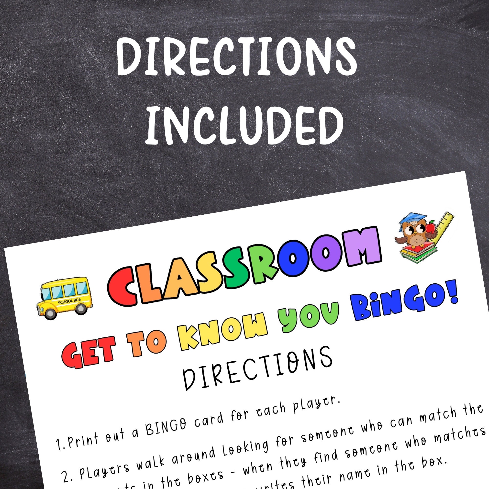 Classroom Bingo, Kids Icebreaker Game, Back to School Game, Classroom ...