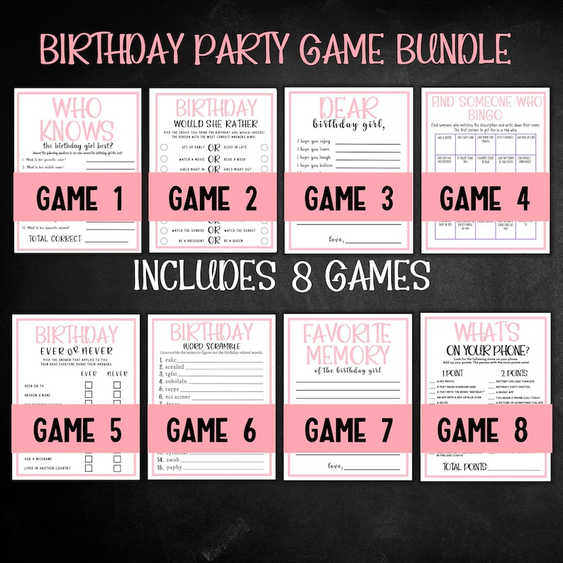 Women's Birthday Party Game Bundle, Printable Adult Games for Her ...