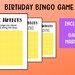 Birthday Bingo, Kids Bingo Game, Printable Birthday Party Bingo, Kids ...