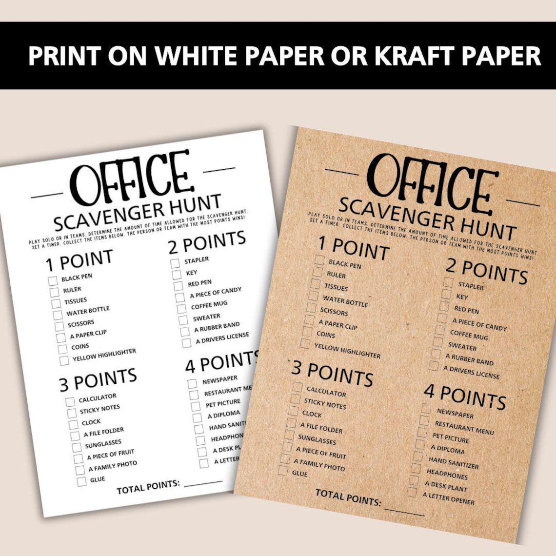 Office Scavenger Hunt, Printable Office Party Game, Team Building Game ...