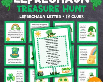 St. Patrick's Day Indoor Scavenger Hunt, St. Patricks Day Treasure Hunt ...