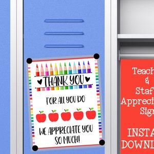 Thank You Teacher Poster, Teacher Appreciation Sign, Printable Thank ...