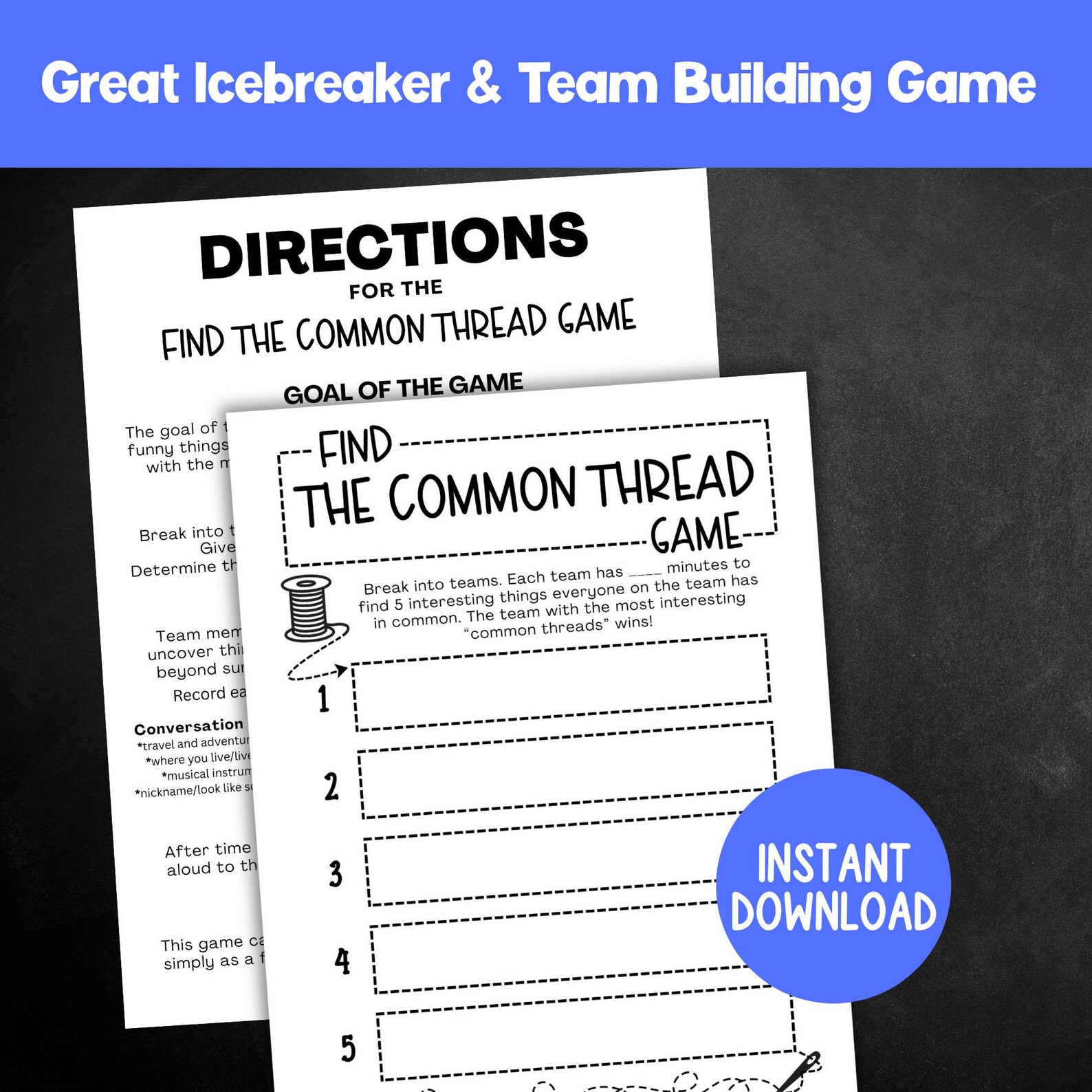 Icebreaker Game, Printable Find the Common Thread Game, Get to Know You ...