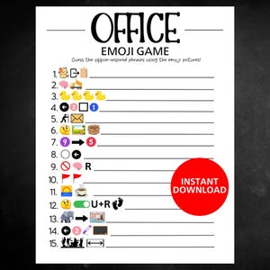 Office Emoji Game, Printable Office Party Game, Office Icebreaker Game ...