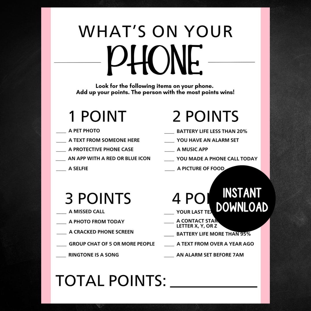 Icebreaker Game, Printable Whats on Your Phone Game, Printable Trivia ...