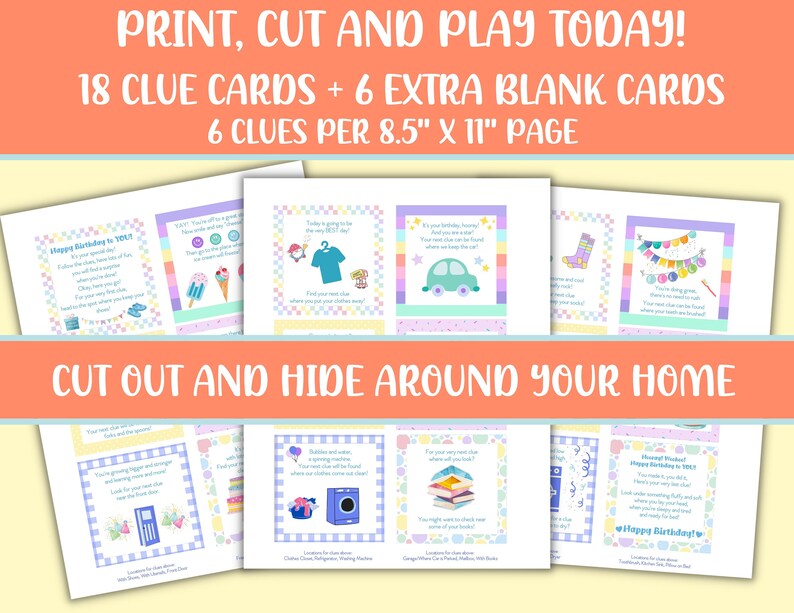 Birthday Scavenger Hunt for Kids Indoor Birthday Treasure - Etsy