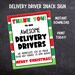 Delivery Driver Snack Sign, Printable Thank You Sign for Delivery ...
