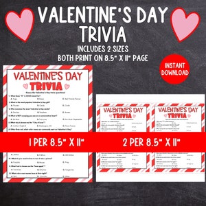 Valentine's Day Trivia Game, Printable Valentine's Party Game, Easy ...