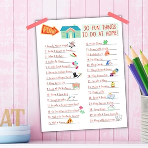 Fun Things to Do at Home for Kids, Playtime Routine Chart for Kids ...