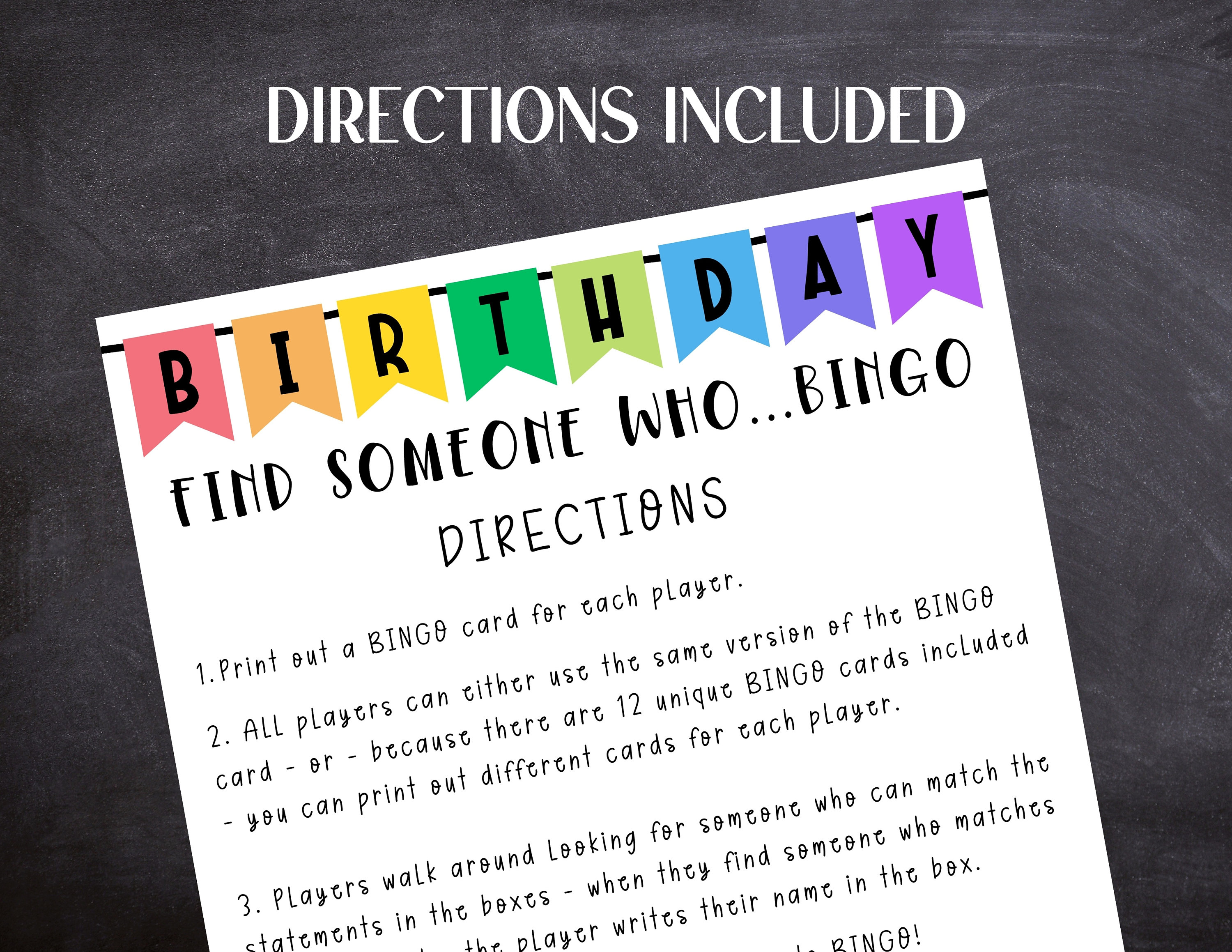 Birthday Party Game, Human Bingo Game, Find Someone Who Game, Get to ...