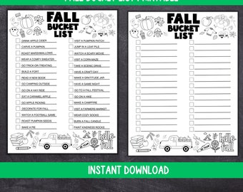 Editable Fall Bucket List, Fall Checklist, Family Family Activities ...