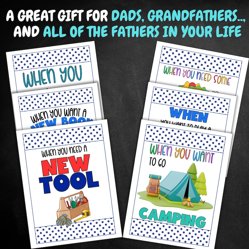 Printable Fathers Day Gift Card Book, Kids Gift for Dad, Fathers Day ...