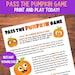 Pass the Pumpkin Halloween Game, Printable Halloween Left Right Game ...