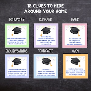 Graduation Scavenger Hunt, Printable Indoor Graduation Treasure Hunt ...