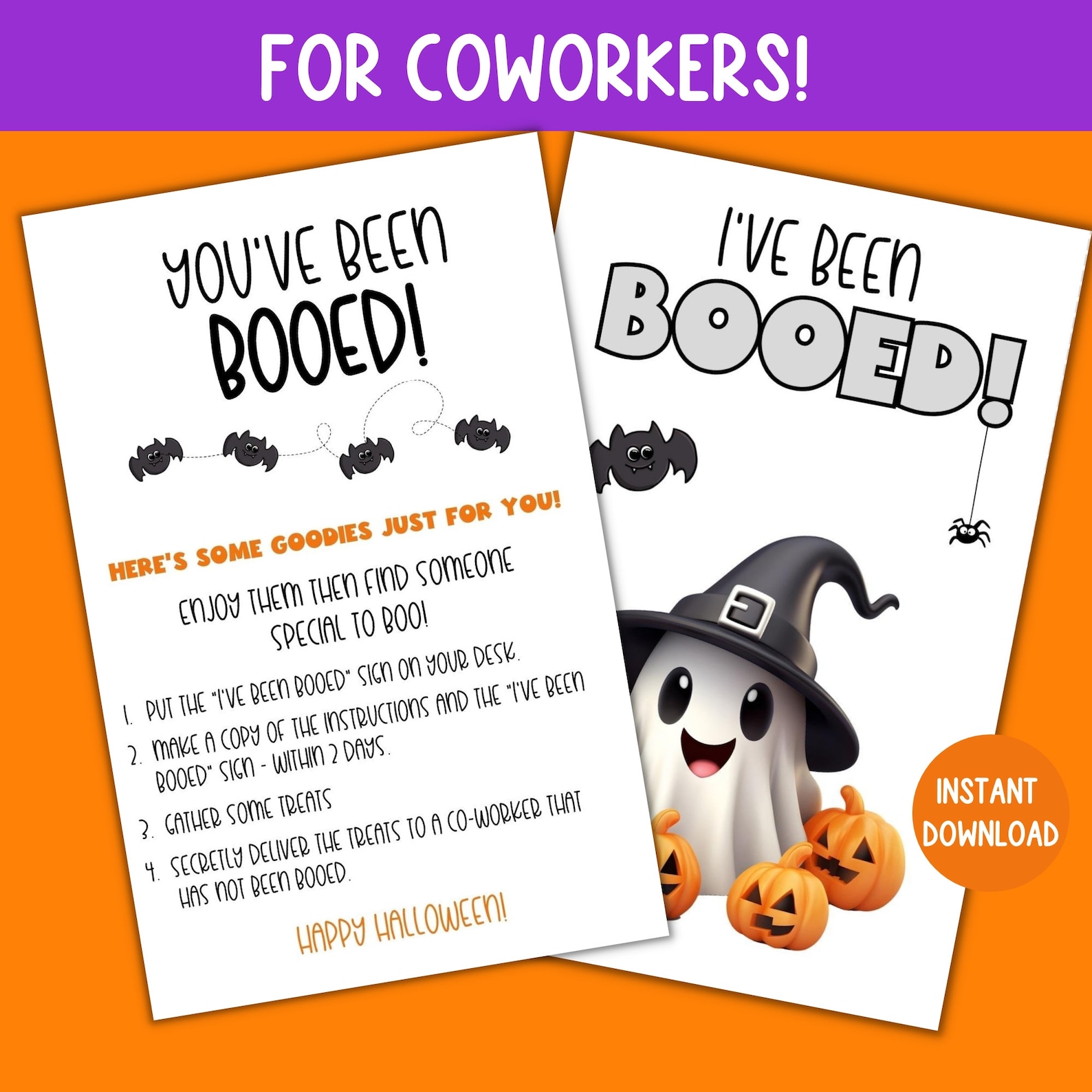 I've Been Booed Coworker Game, Printable I've Been Booed at Work, Booed ...