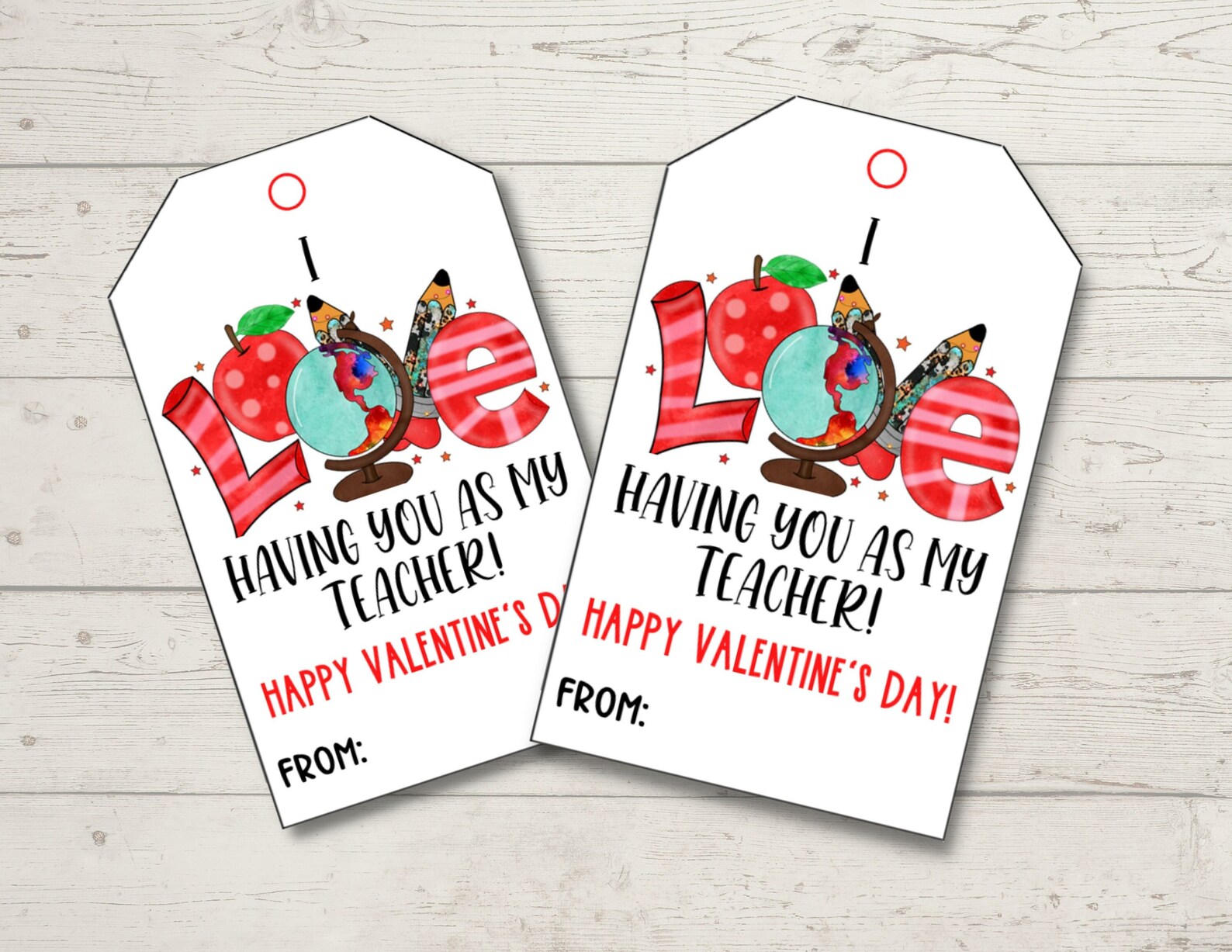 Valentines Teacher Gift Tags, Printable Teacher Gift Tags for ...