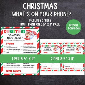 Christmas What's on Your Phone Game, Printable Holiday Game, Christmas ...