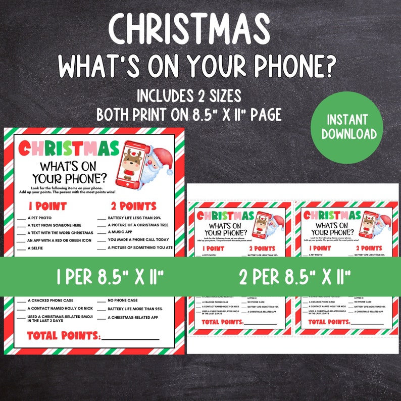 Christmas What's on Your Phone Game, Printable Holiday Game, Christmas ...