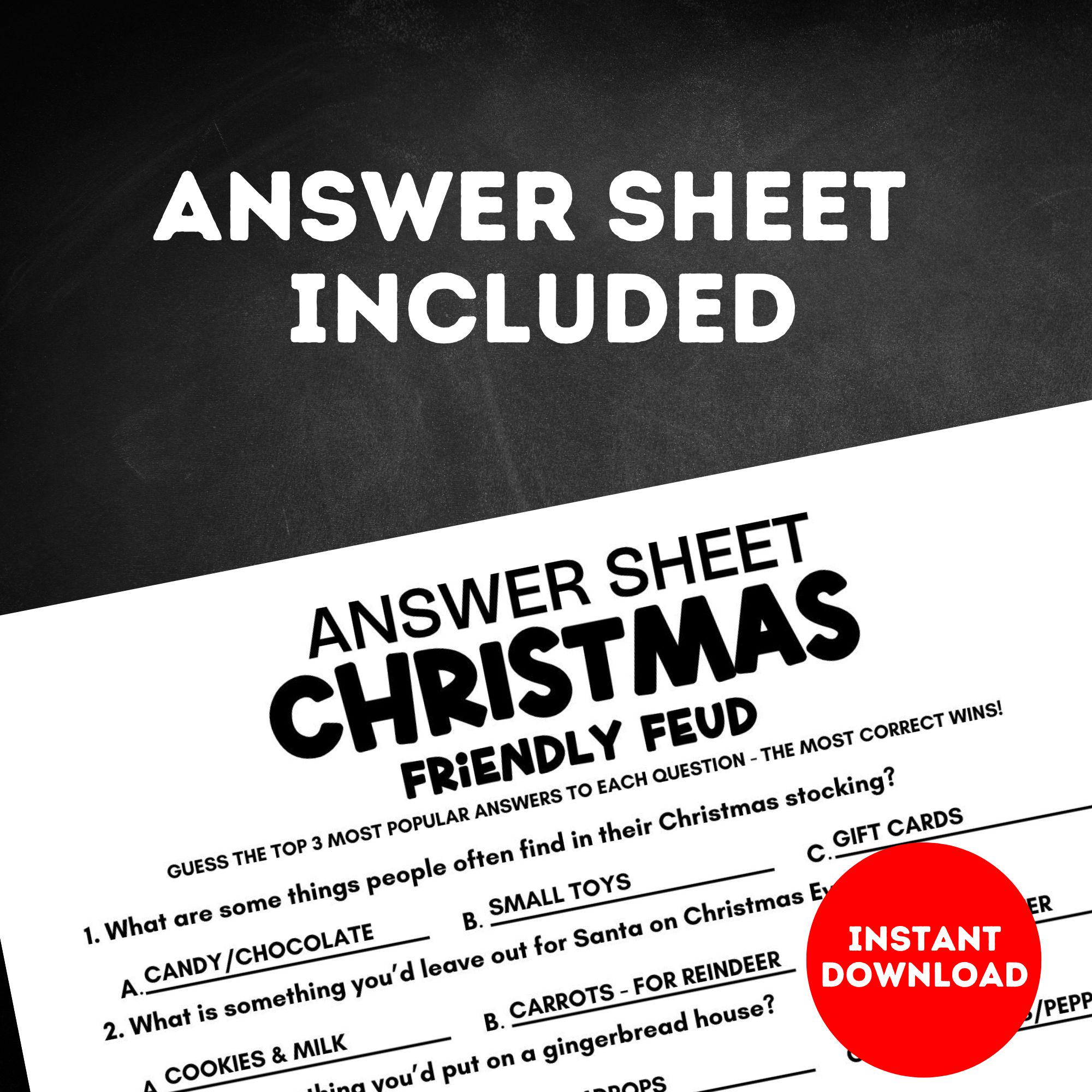 Christmas Friendly Feud Game, Printable Christmas Game, Christmas Game ...