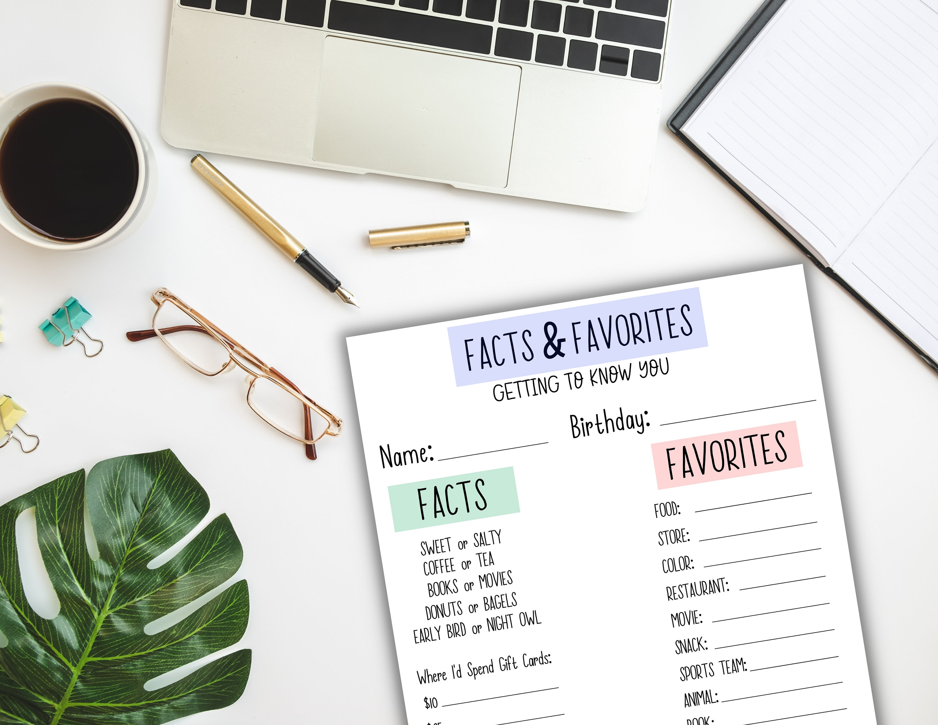 Printable Get to Know You Questionnaire, All About Me Form for ...