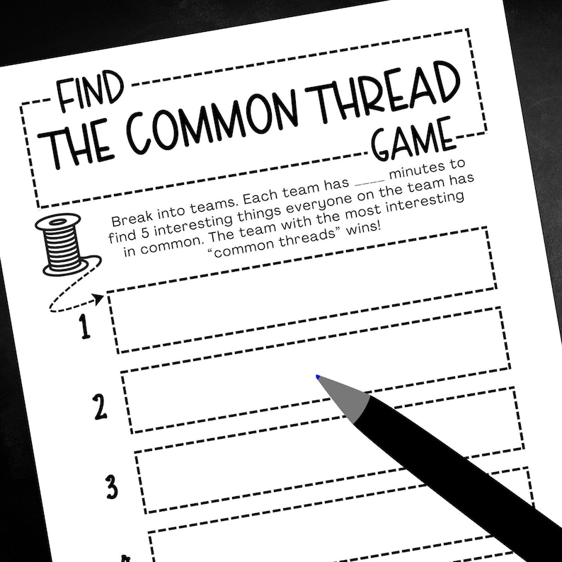 Icebreaker Game, Printable Find the Common Thread Game, Get to Know You ...