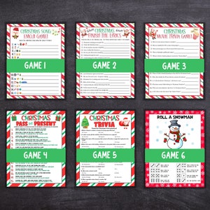 Christmas Game Bundle, Printable Christmas Party Games, Holiday Group ...