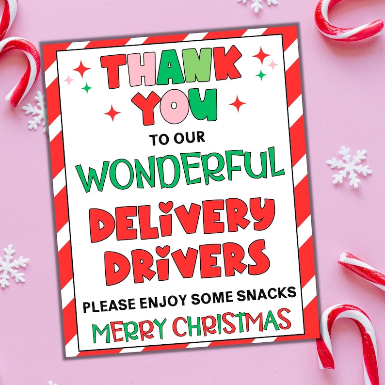 Delivery Driver Snack Sign, PRINTABLE, Delivery Driver Snack Printable ...