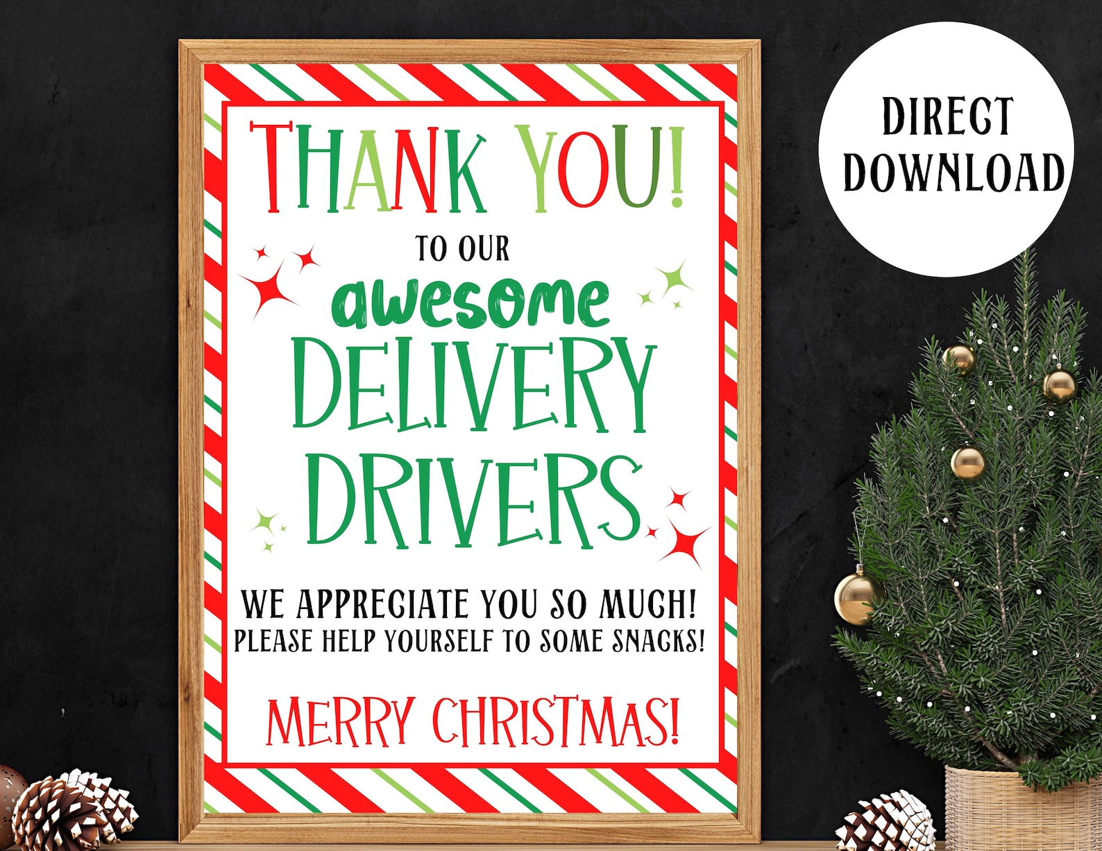 Delivery Driver Snack Sign, PRINTABLE, Delivery Driver Snack Printable ...