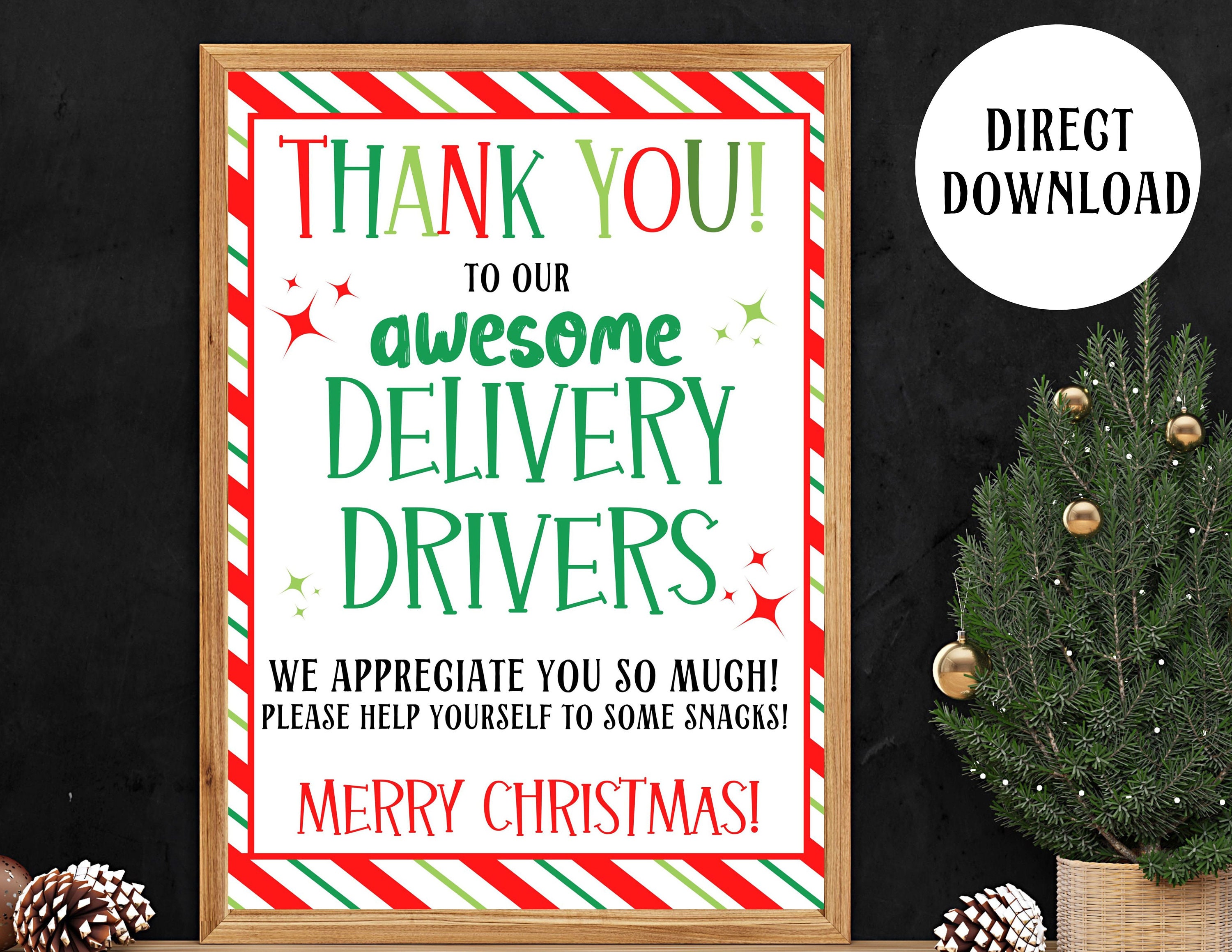 Delivery Driver Snack Sign, PRINTABLE, Delivery Driver Snack Printable ...