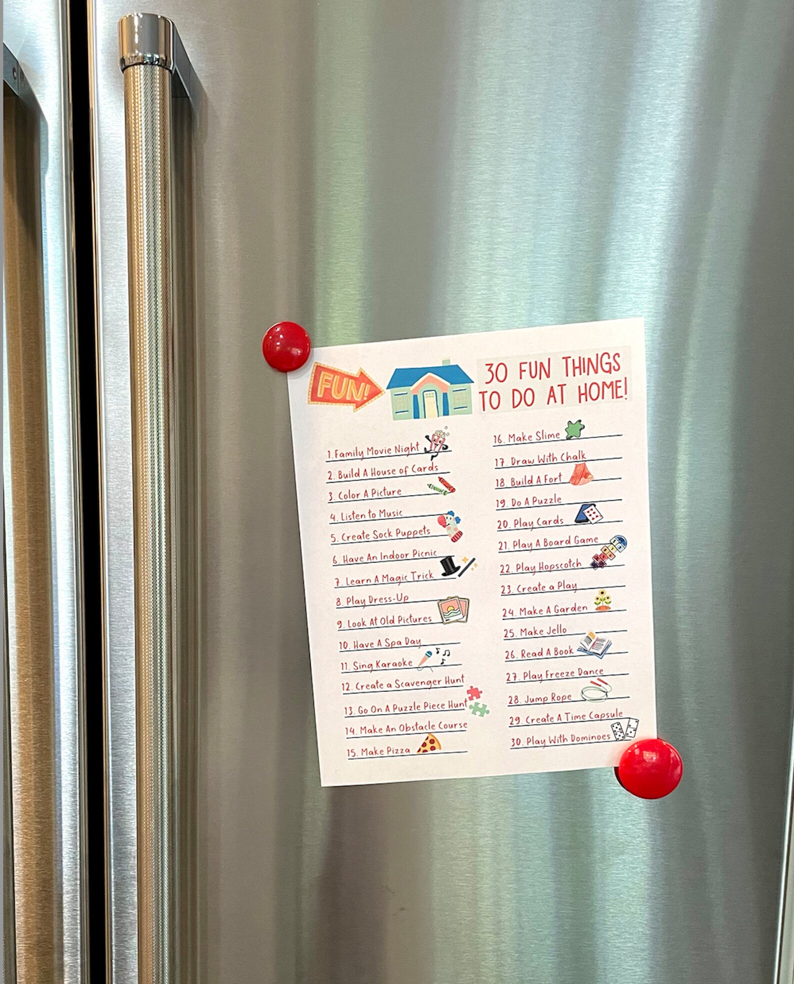 Fun Things to Do at Home for Kids, Playtime Routine Chart for Kids ...
