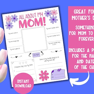 All About Mom, Mother's Day Gift, Kid's Gift for Mom, Mother's Day ...