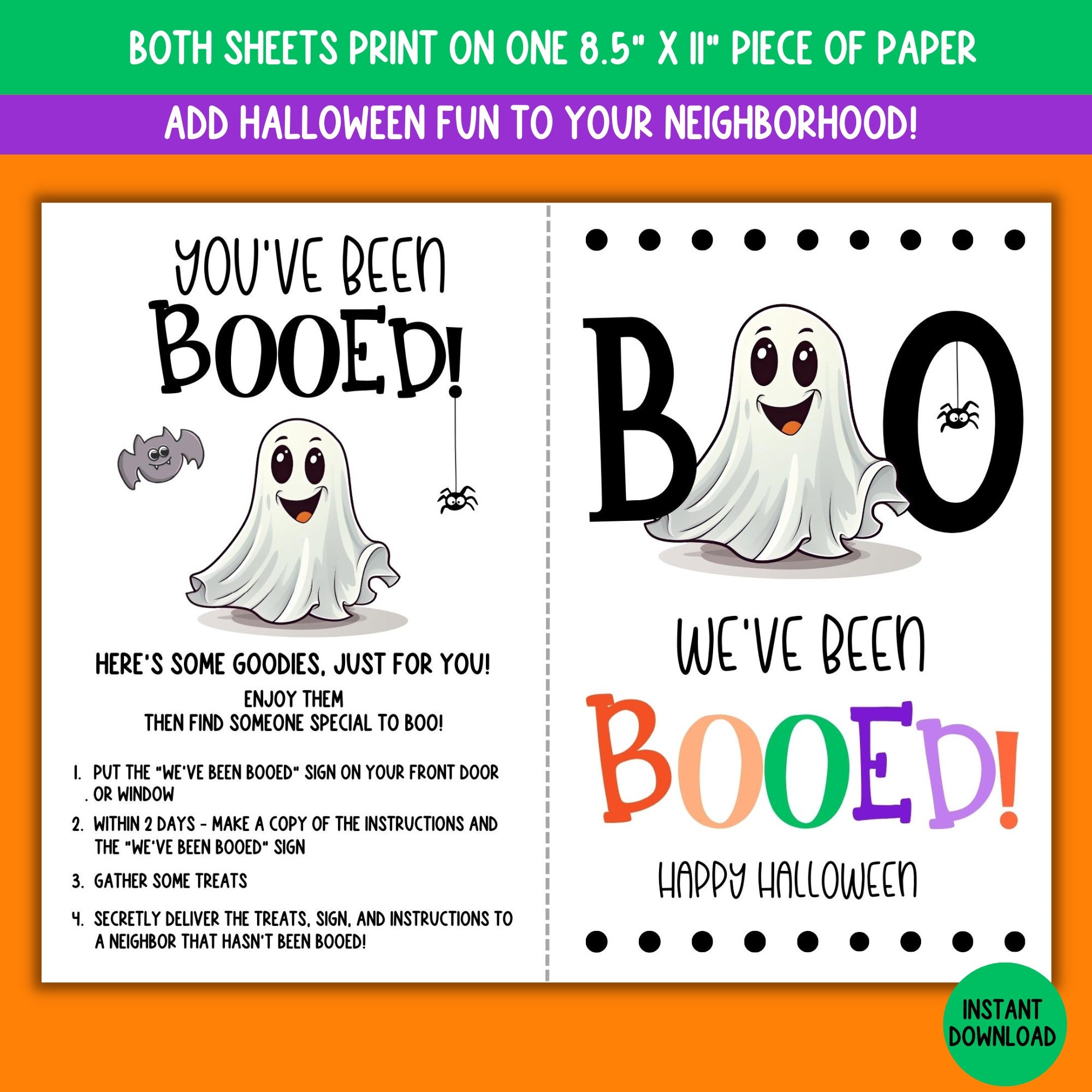 You've Been Booed Game, Printable Booed Game for Neighbors, Booed Sign ...