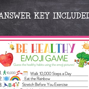 Be Healthy Emoji Game, Fun Way to Learn Healthy Habits, Printable Emoji ...