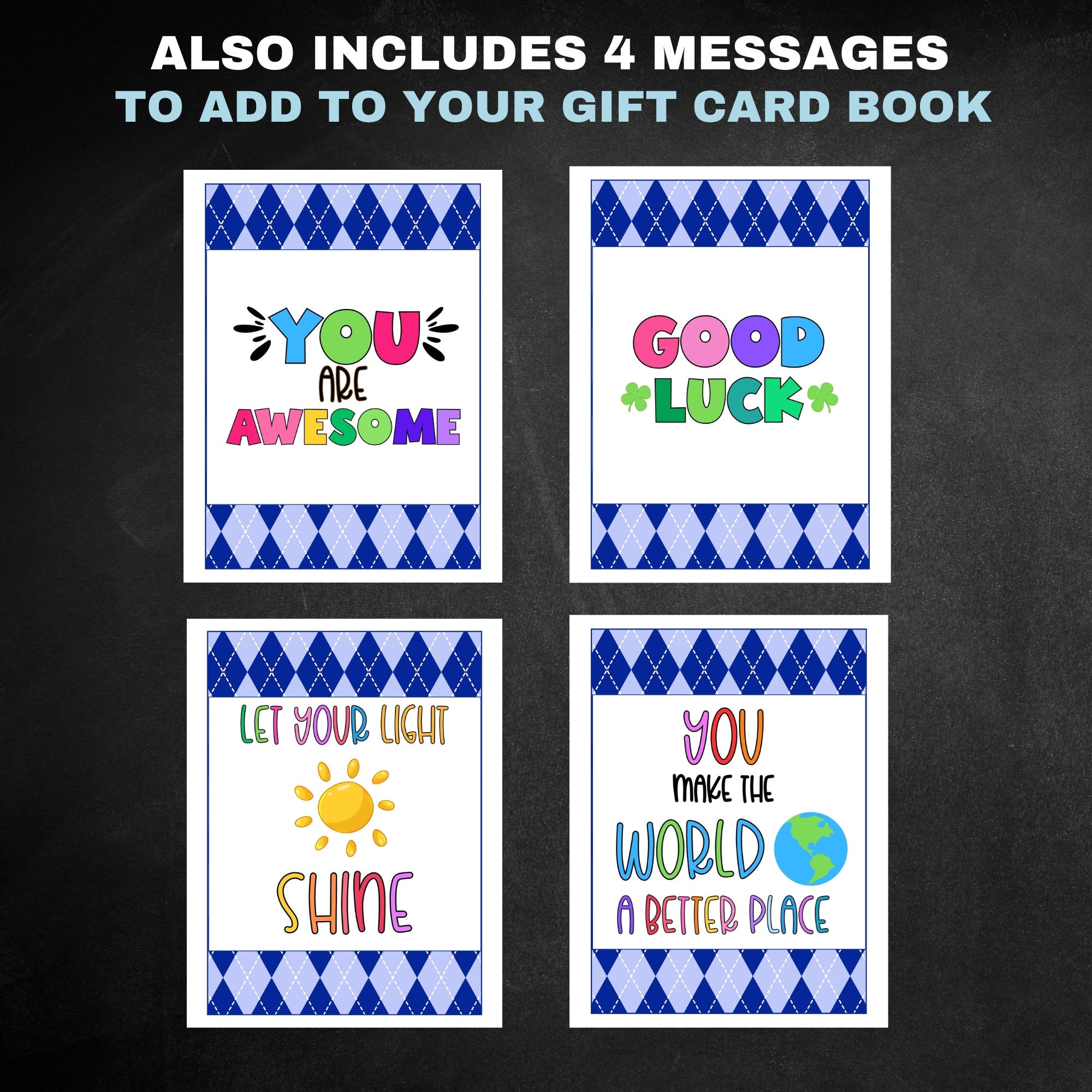 Printable College Gift Card Book, College Care Package, Gift for ...