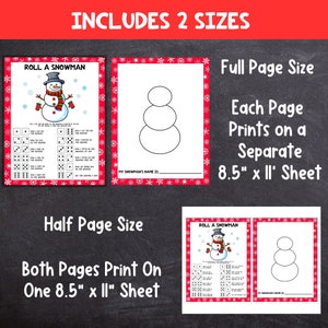 Roll a Snowman Game, Printable Christmas Group Game, Holiday Classroom ...