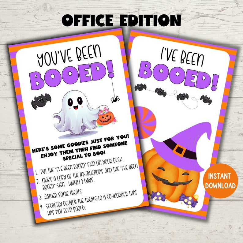 I've Been Booed Coworker Game, I've Been Booed at Work Printable, Booed ...