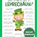 Who is Most Like A Leprechaun, St. Patrick's Day Printable Game ...