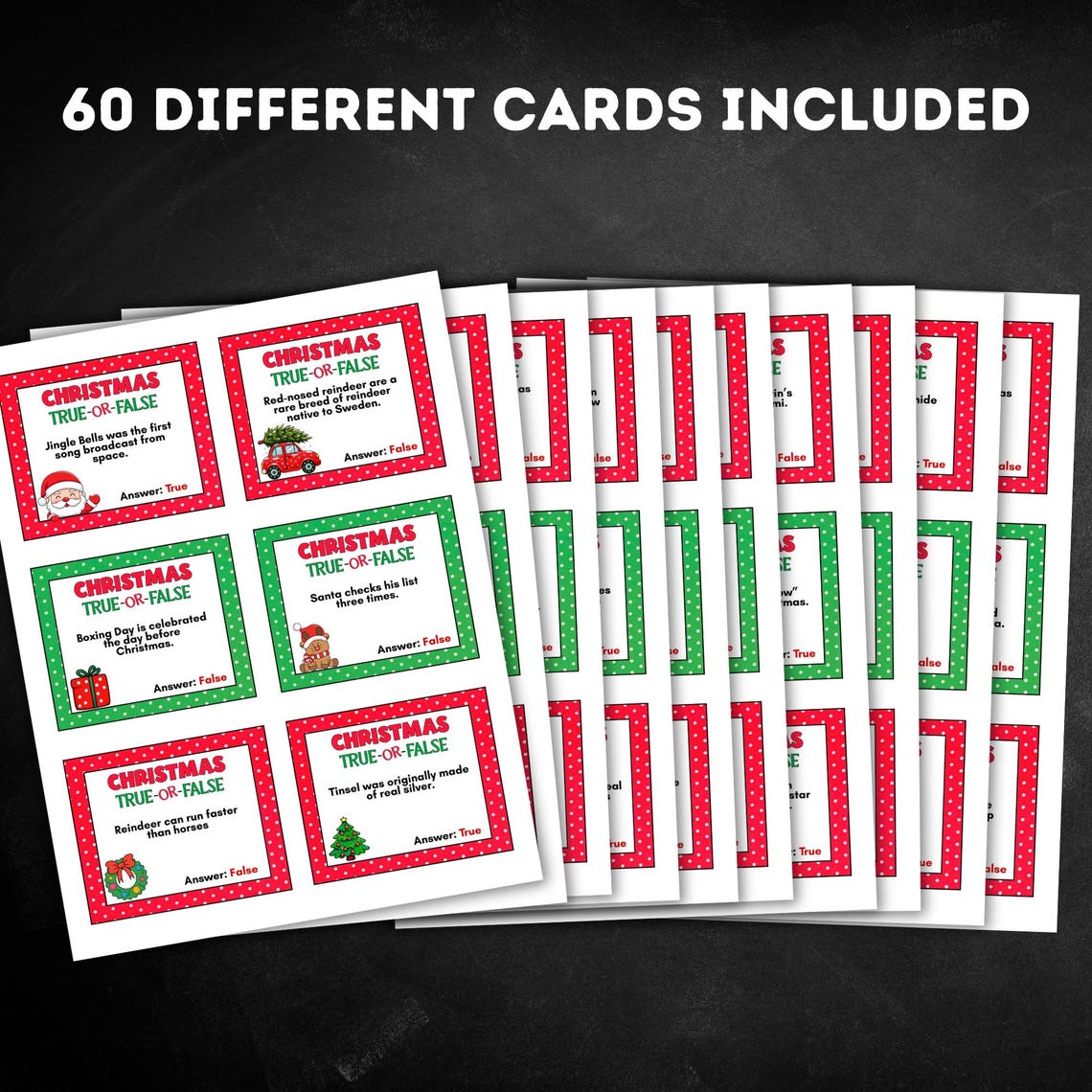 Christmas True or False Game, Printable Christmas Game, Family ...