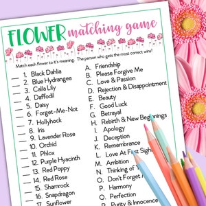 Flower Matching Game, Printable Springtime Game, Spring Trivia Game ...