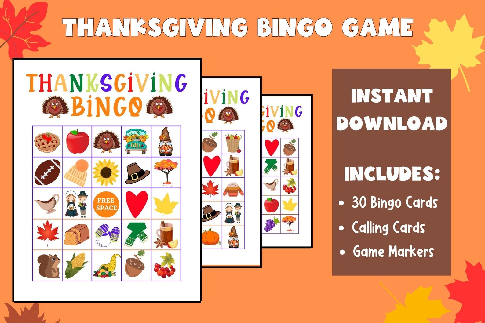 Thanksgiving Bingo, Printable Classroom Thanksgiving Game, Family ...
