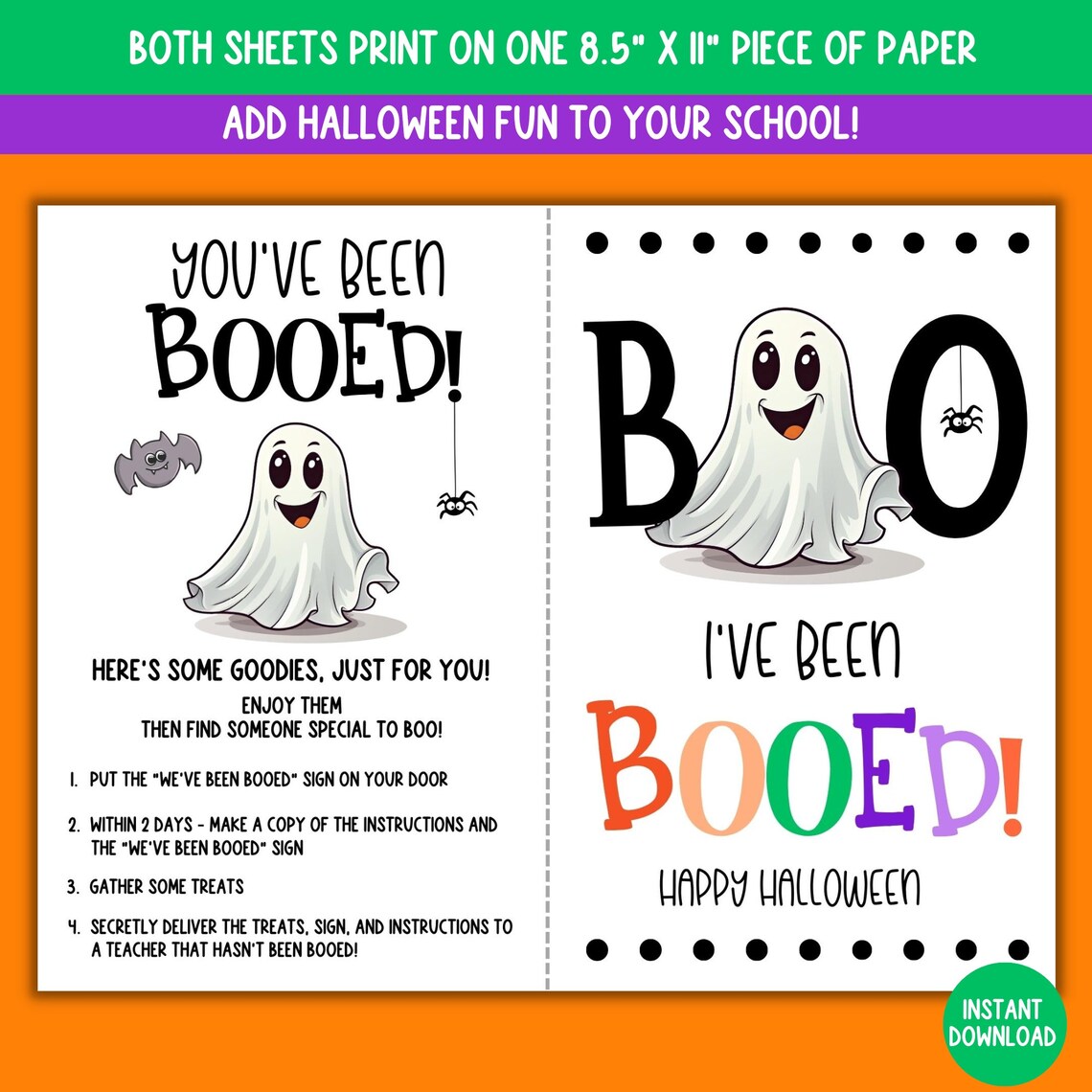You've Been Booed Game, Printable Booed Game for Teachers, Booed Sign ...