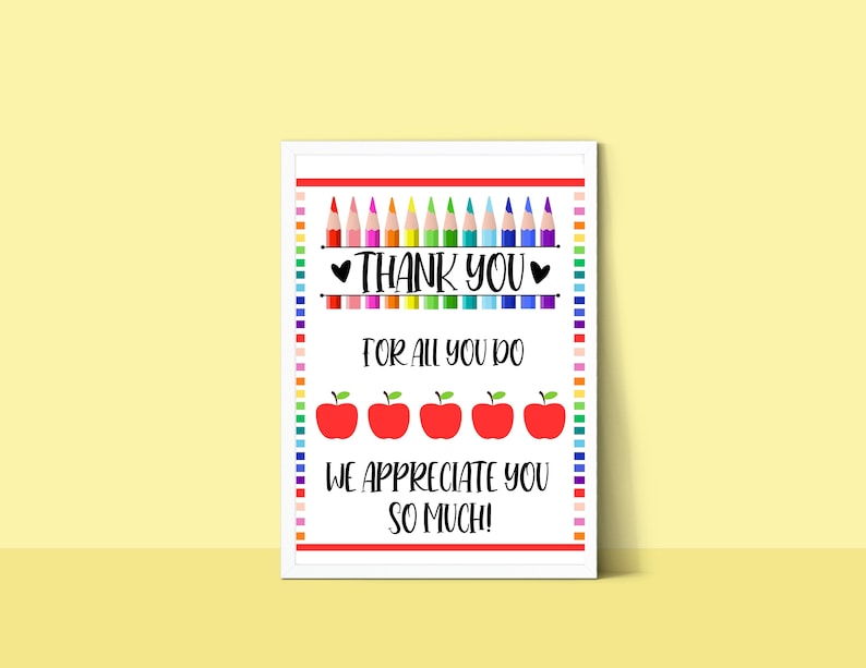 Thank You Teacher Poster, Teacher Appreciation Sign, Printable Thank ...