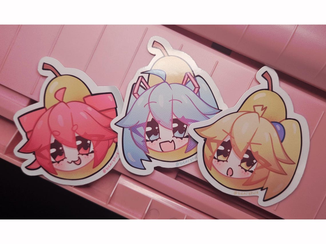 Triple Pear Stickers | Akita Neru, Hatsune Miku, Kasane Teto, Vocaloid ...