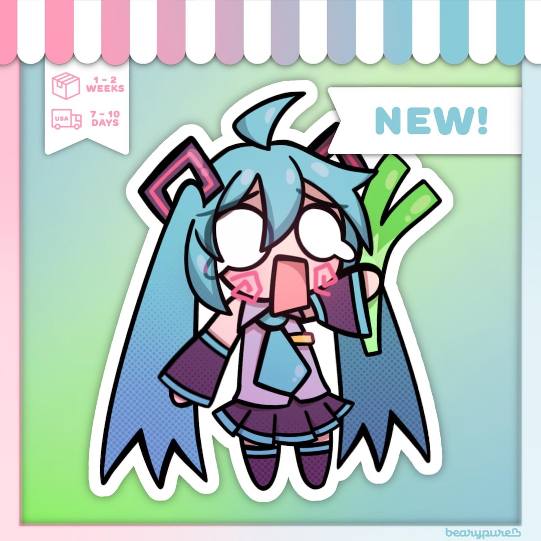 Hatsune Miku Leek Chibi Sticker | Hatsune Miku, Vocaloid, Anime, Cute ...
