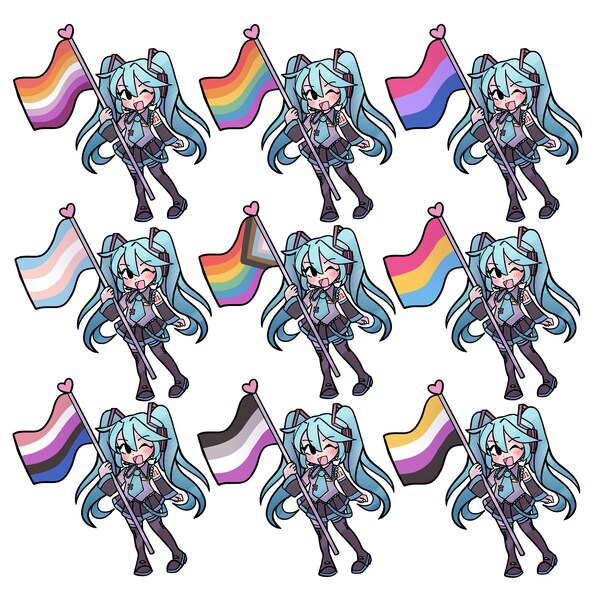 Lesbian Pride Anime Stickers - Etsy